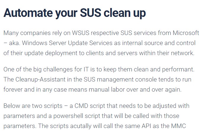 Automate your SUS clean up - IT-Admins