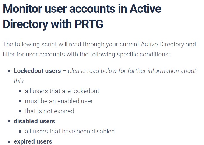 Monitor user accounts in Active Directory with PRTG - IT-Admins