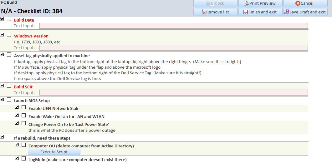 EOL Asset DB - Checklists - IT-Admins