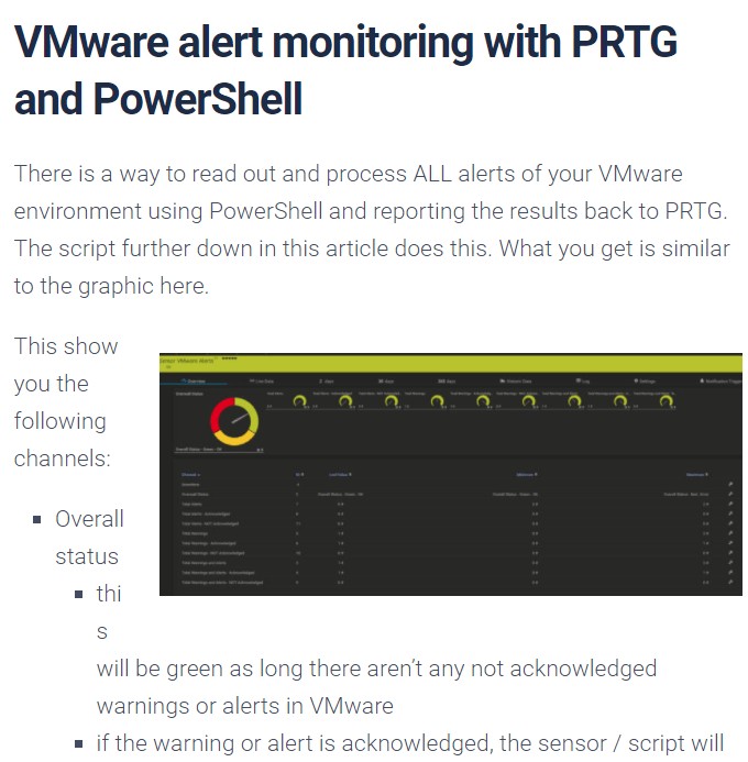 Vmware Alert Monitoring With Prtg And Powershell It Admins