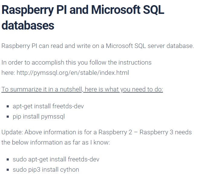Raspberry Pi And Microsoft Sql Databases It Admins