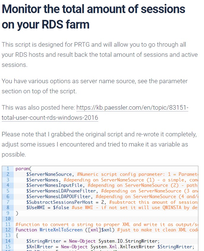 Monitor the total amount of sessions on your RDS farm - IT-Admins
